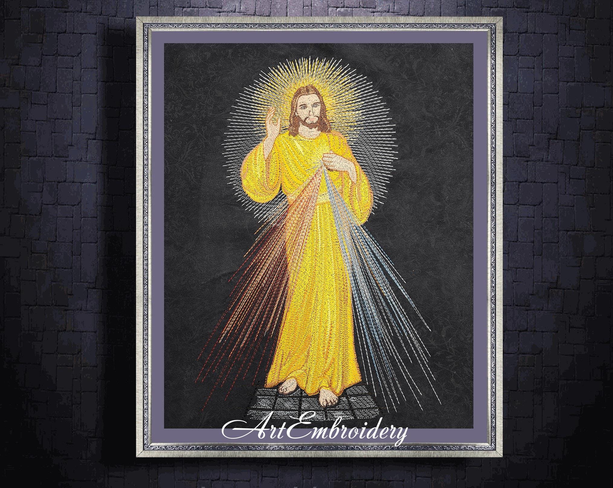 Divine Mercy Embroidery Design: Christian Jesus, 8x12 & 10x16 (digital ...