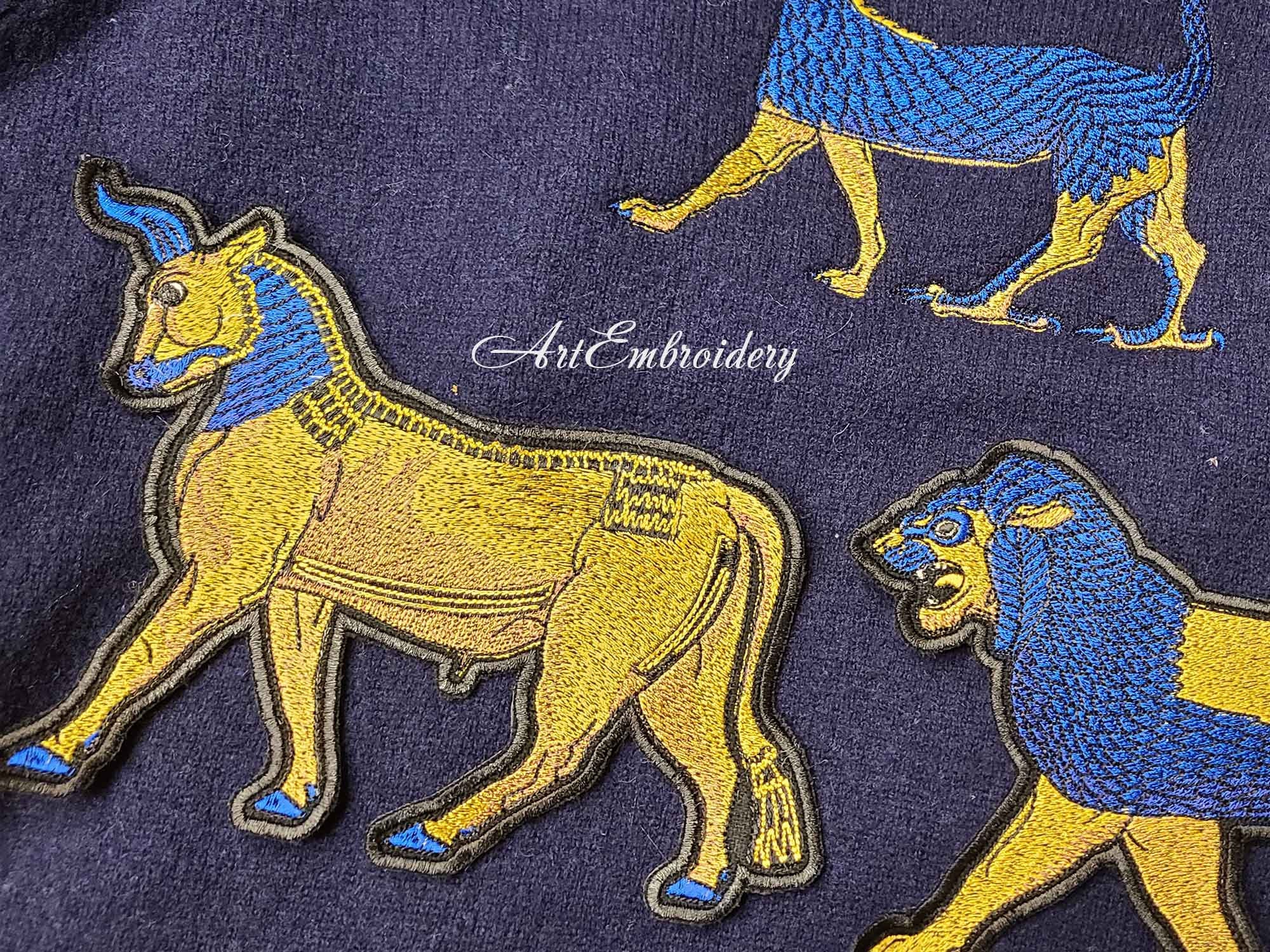 Ishtar Gate Bull - Machine Embroidery Design Ancient Religious Symbol ...
