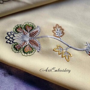 Jacobean Floral Vine - Machine Embroidery Designs Set in 2 Sizes for Hoop 5x7" and 6x8". - Etsy
