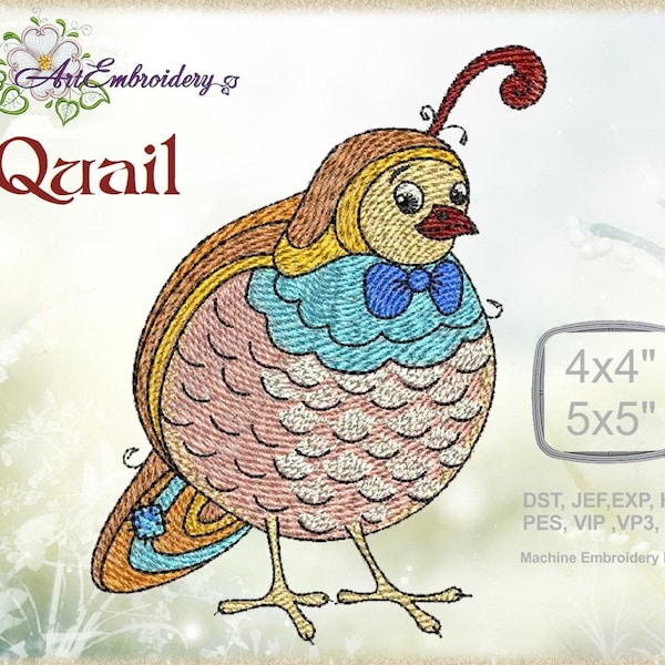 Quail Embroidery - Etsy