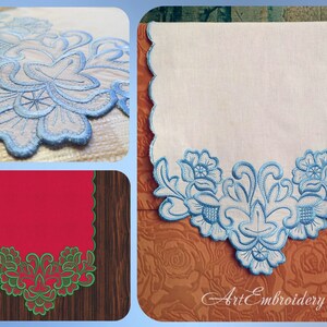 Table Runner Panel Set of Assembled Machine Embroidery Motif Designs ...