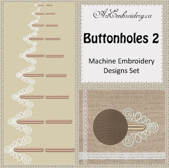 Buttonholes Set 2 Machine Embroidery Designs Set | Etsy