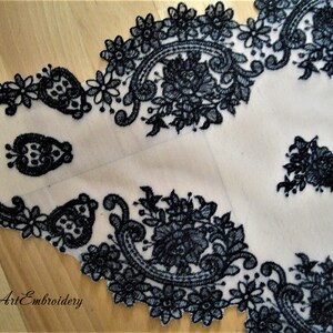 Victorian Fichu Machine Embroidery Design: Brussels Bobbin Style (8x12 ...