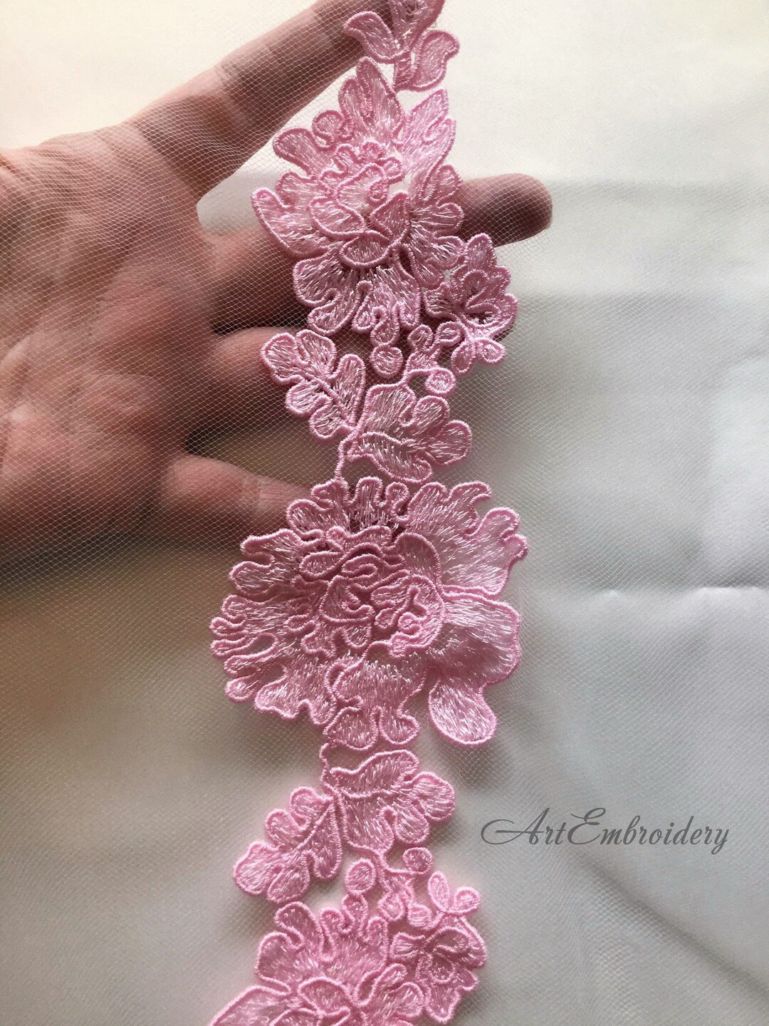 Tulle Flower Veil: Machine Embroidery Design (5x7"-8x14") - Etsy