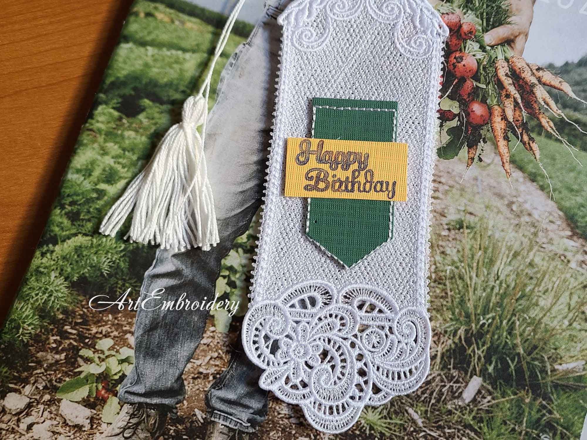 FSL Lace Bookmark, Messenger Frame - Machine Embroidery Design, 3sizes ...