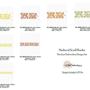 Medieval Scroll Border - Machine Embroidery Historical Designs Set for ...