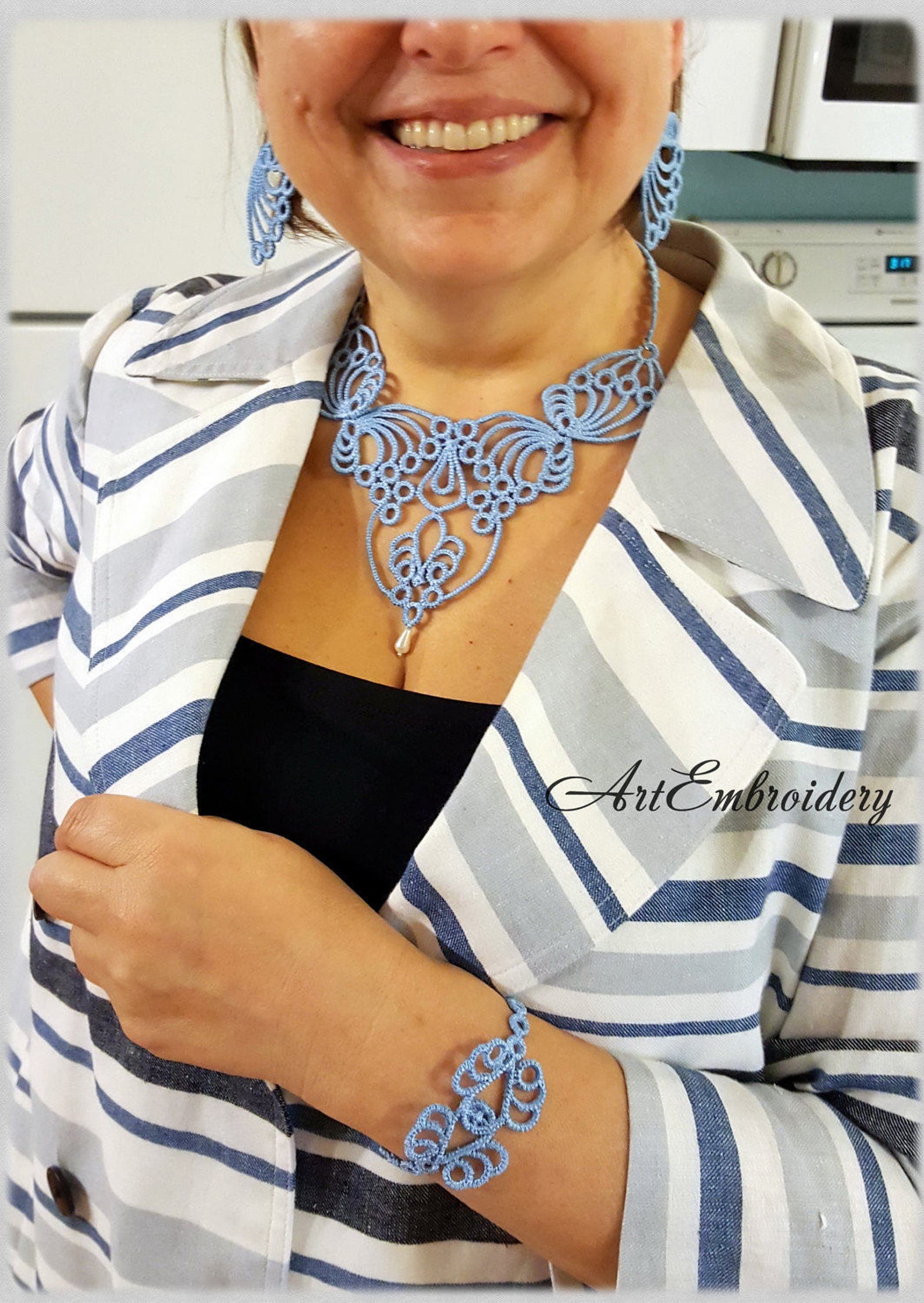 V Jewelry -machine Embroidery Tatting FSL Designs Set. - Etsy Canada