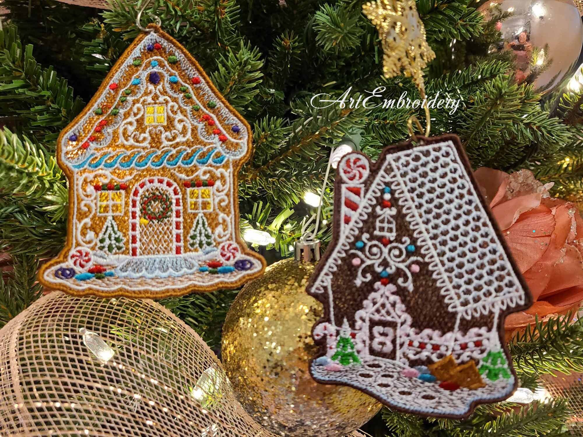 FSL Candy Gingerbread House: Christmas Lace Embroidery Design (4x4 and ...