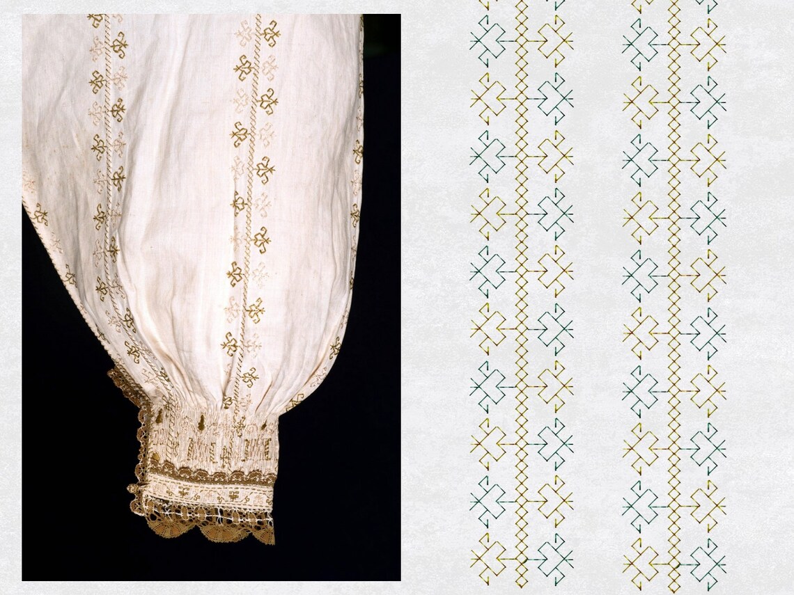 Italian Chemise Machine Embroidery Historical 16 Century Designs Set - Etsy
