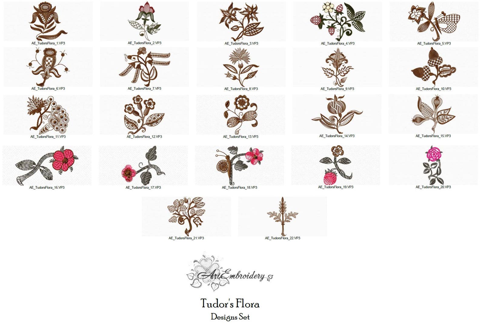 Tudor's Flora Colored and Monochrome Blackwork BW - Etsy