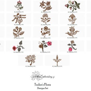 Tudor's Flora - Colored and Monochrome Blackwork (BW) Machine ...