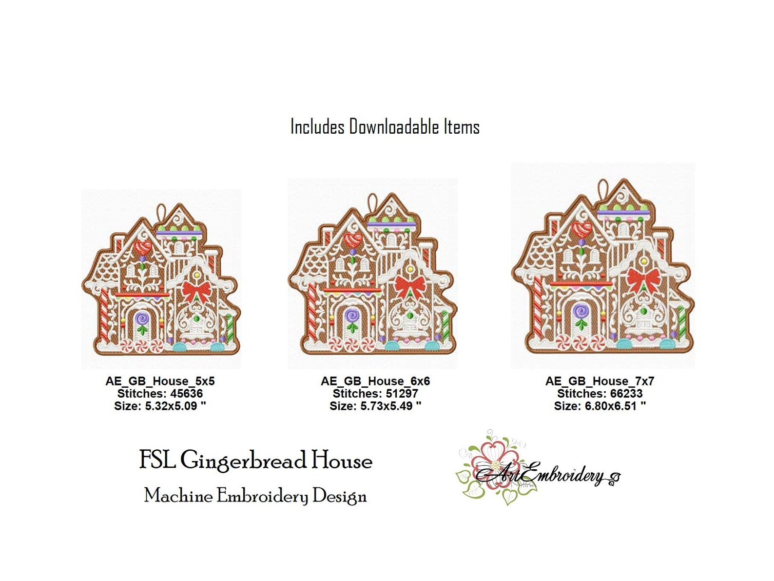FSL Gingerbread House Machine Embroidery Design: Heirloom Ornament ...