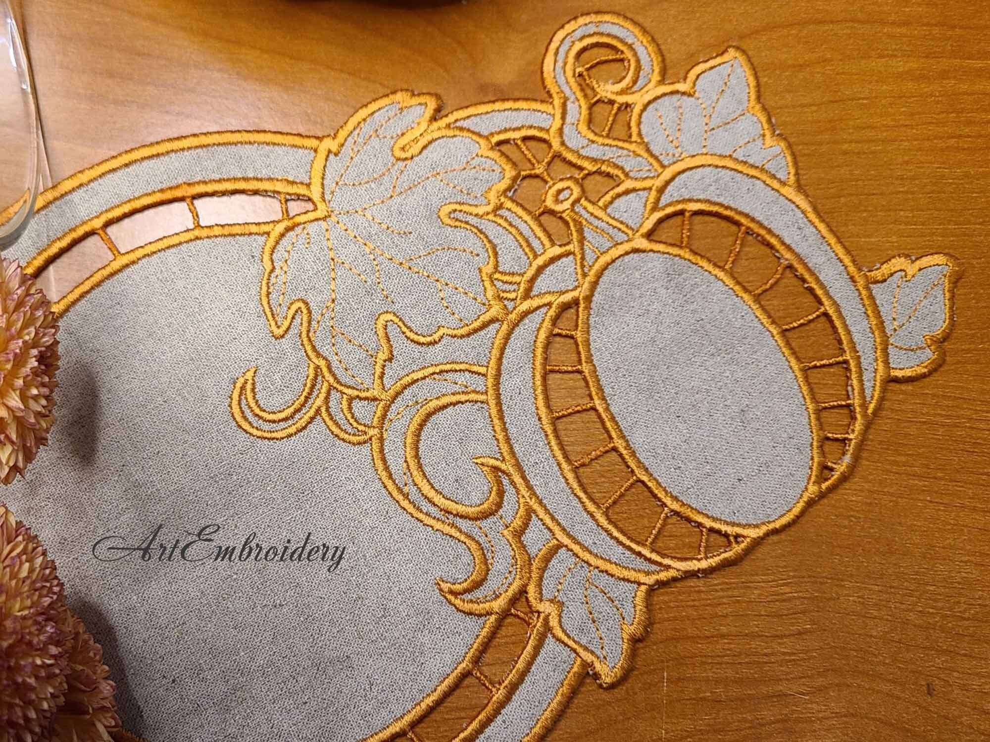 Pumpkin Cutwork Doily for a Cup Machine Embroidery - Etsy