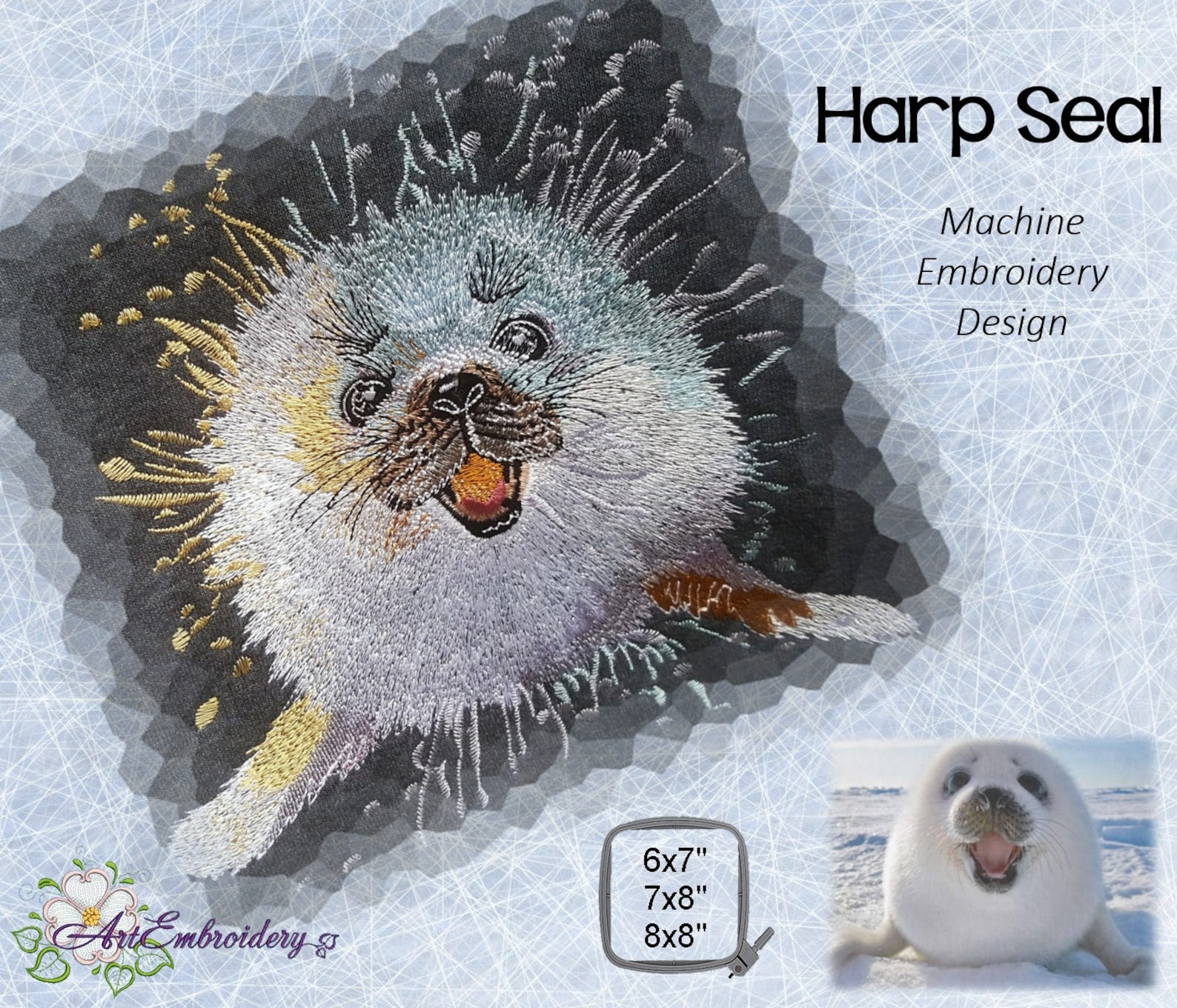 Harp Seal Saddleback Seal Arctic Ocean Baby Animal | Etsy