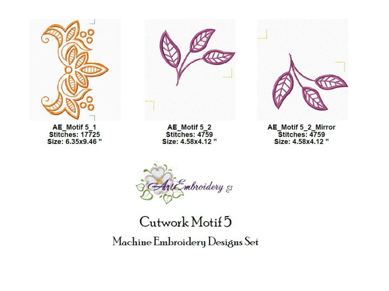 Cutwork Motif 5 - Cutwork Machine Embroidery Designs Set for Hoops 5x7 ...