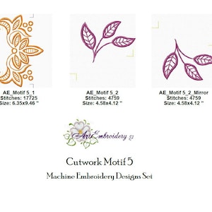 Cutwork Motif 5 - Cutwork Machine Embroidery Designs Set for Hoops 5x7 ...