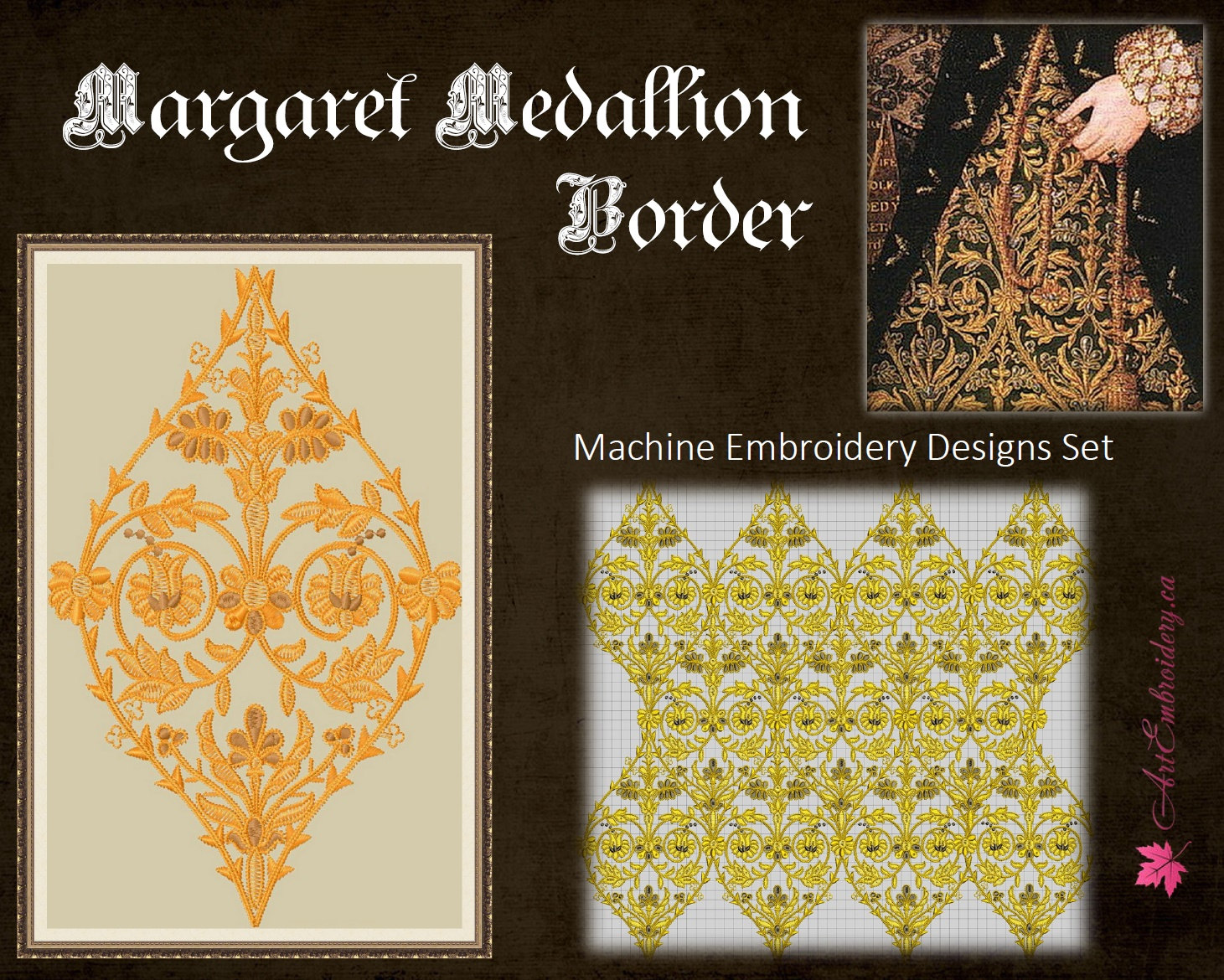 Margaret Medallion Border - Embroidery Designs Set for Renaissance ...