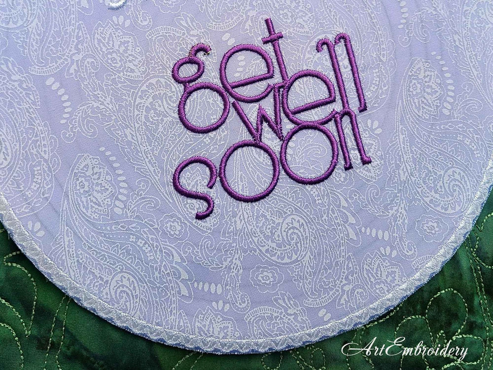 Get Well Soon Mug Rug Machine Embroidery ITH Project in 3 - Etsy