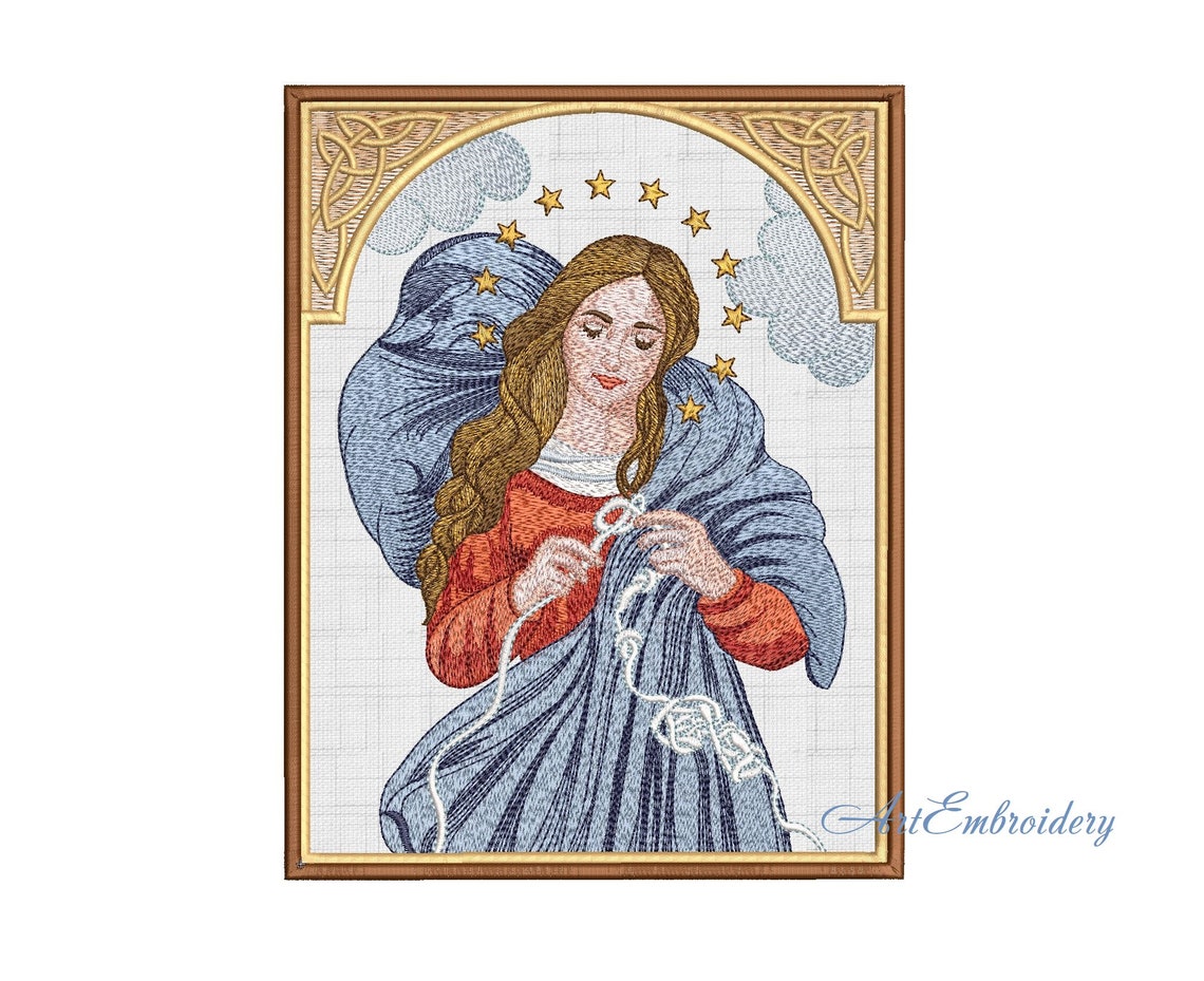 Mary Undoer of Knots – Machine Embroidery Christian Religious Design ...
