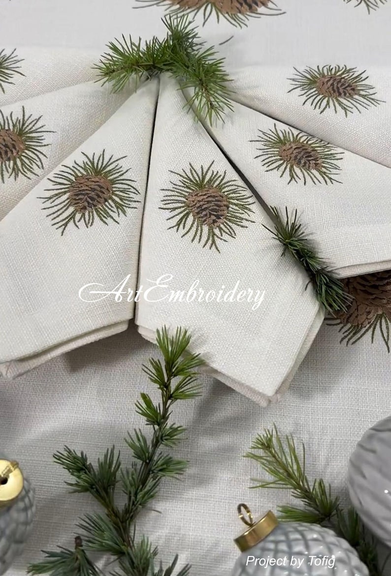 Pine Cones Set - 3 Machine Embroidery Designs, 2-3 Sizes, Hoop 4x4 up ...