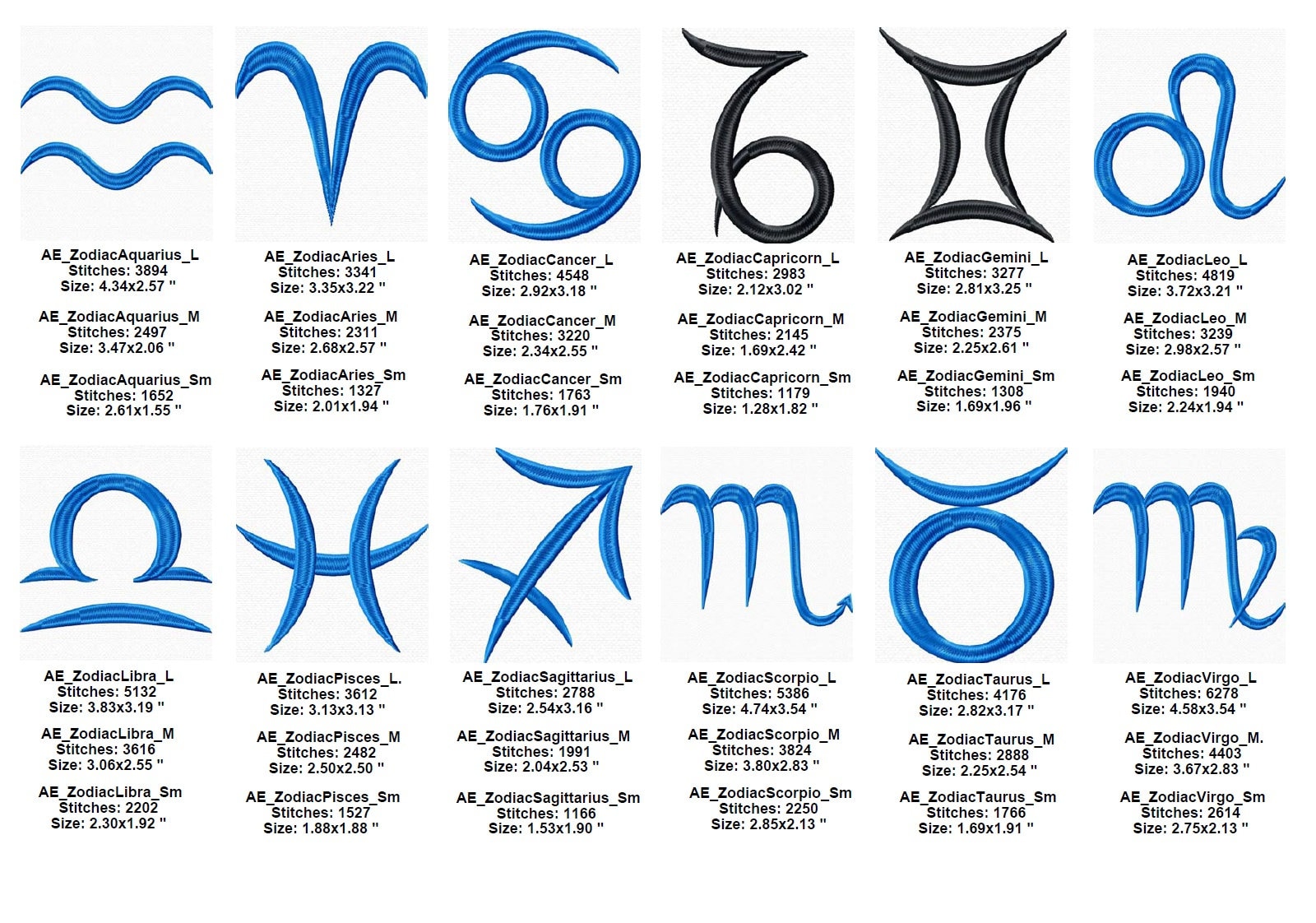 Horoscope Zodiac Signs in 3 sizes and words of zodiac signs | Etsy