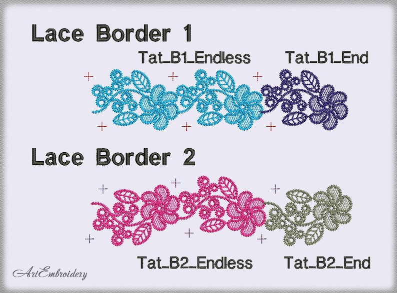 Tatting Floral Lace FSL Embroidery Designs: 4x4, 5x7 Hoops (digital ...