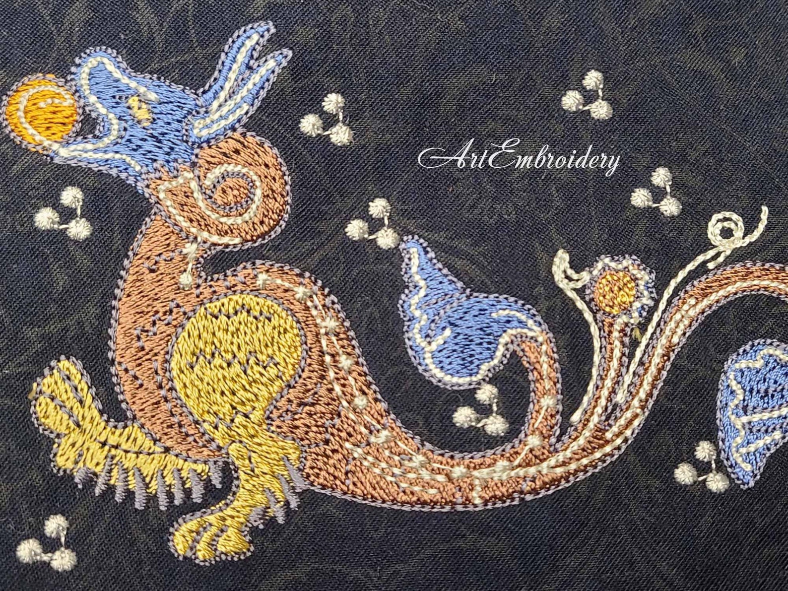 Mythic Hebrew Dragon Machine Embroidery Beast Design in 2 - Etsy Australia