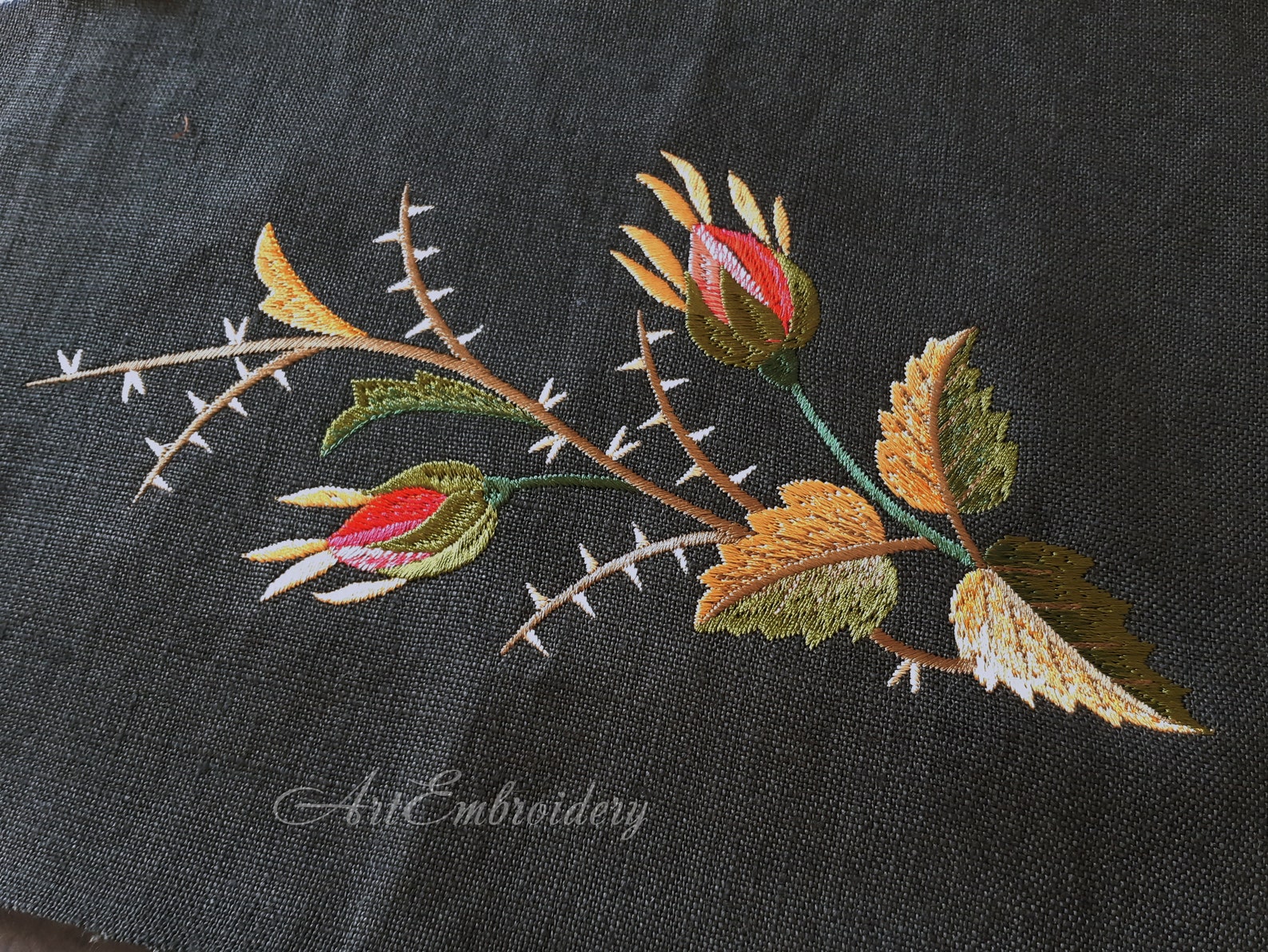 Rosebud Wave Gown Borders Late 1870s Machine Embroidery - Etsy