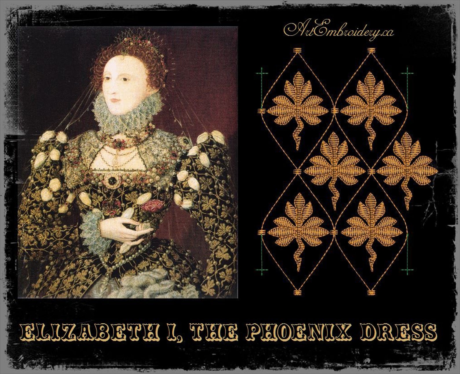 Elizabeth 1 the Phoenix Gold Motives Historical Embroidery - Etsy Canada