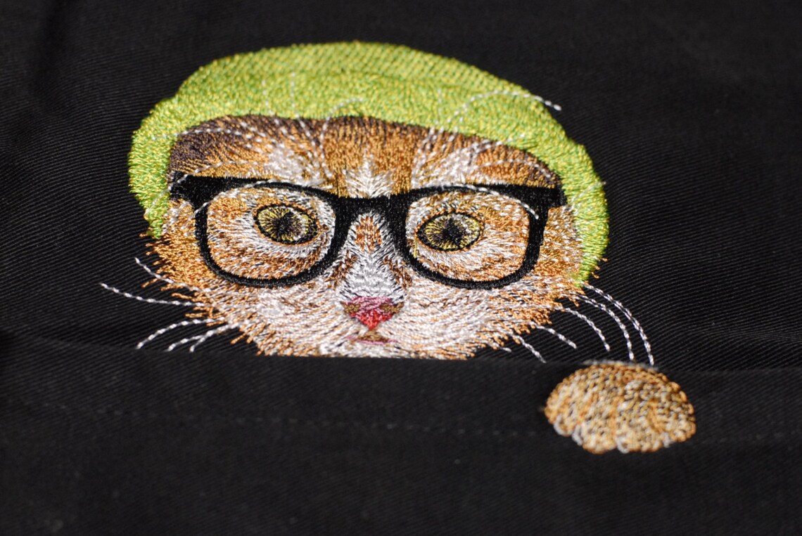 Kitty in Pocket Machine Embroidery Designs Set | Etsy