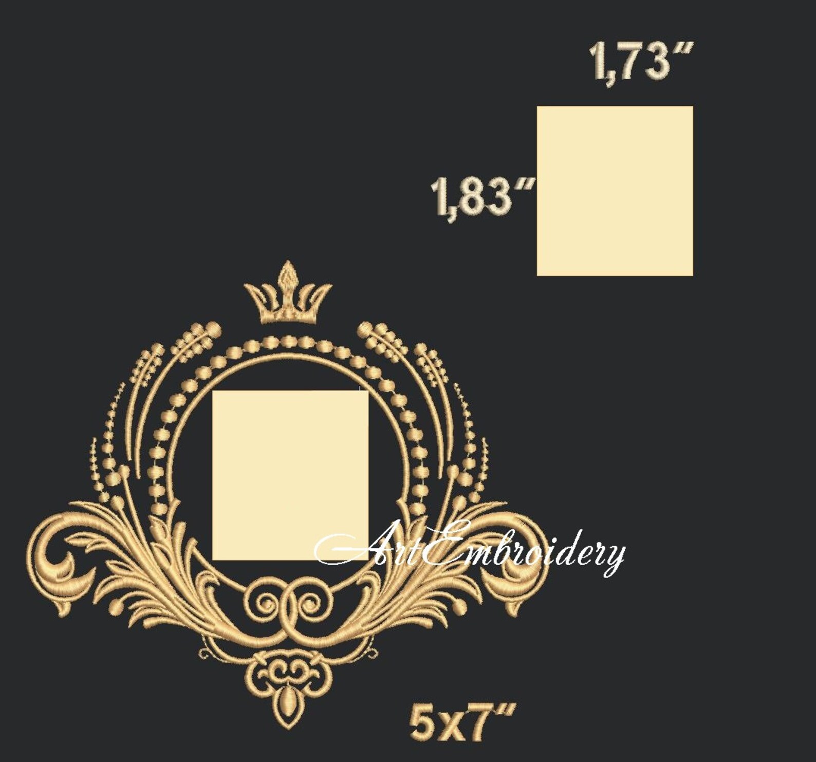 Royal Monogram Frame Machine Embroidery Design in Three - Etsy Canada