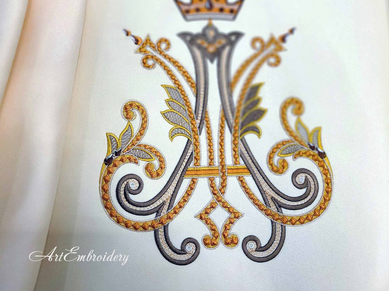 Auspice Maria Monogram Machine Embroidery Design (8x12", 10x12") - Etsy