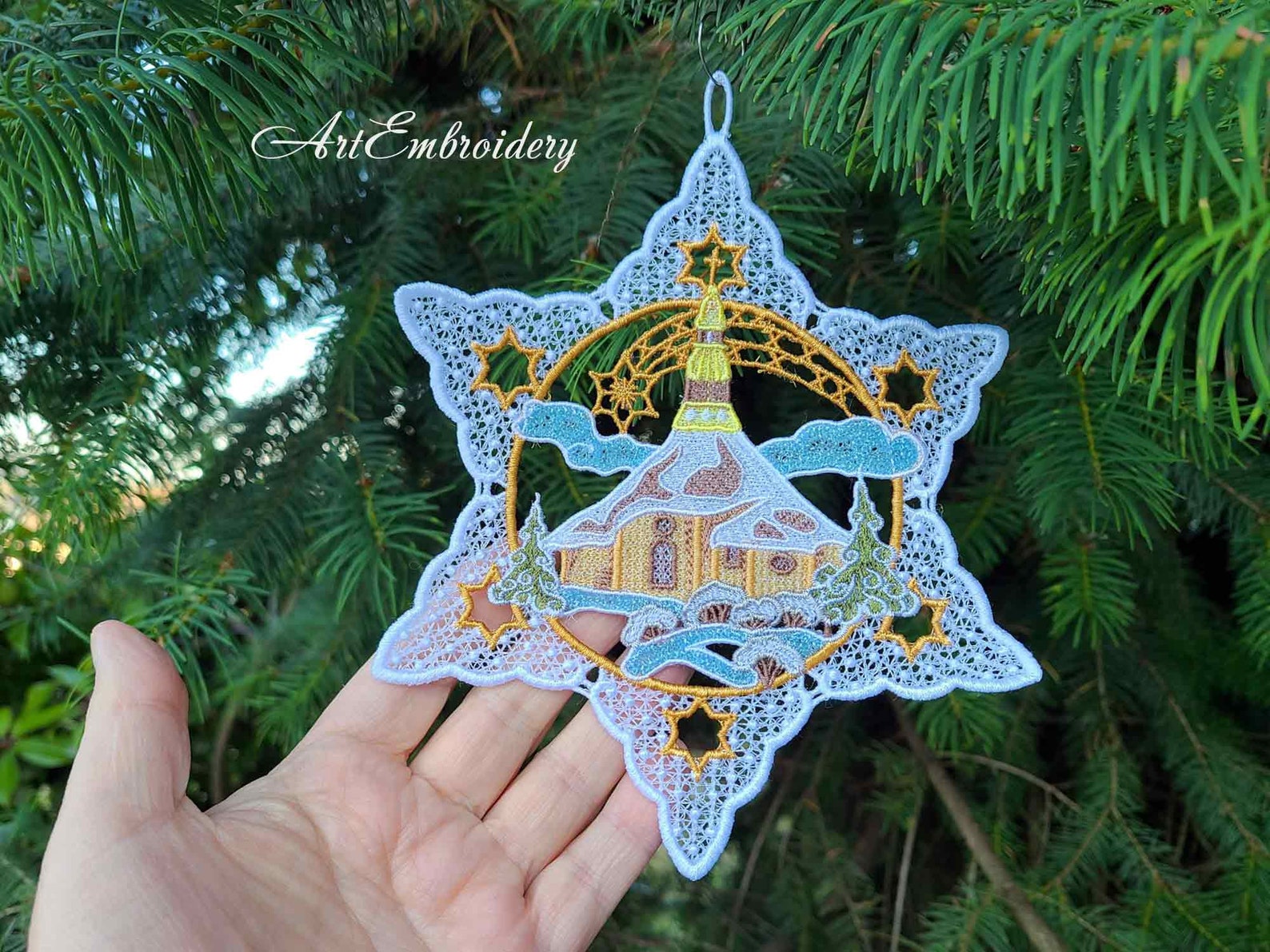 FSL Blessed Star: Machine Embroidery Lace Design (digital Download) - Etsy