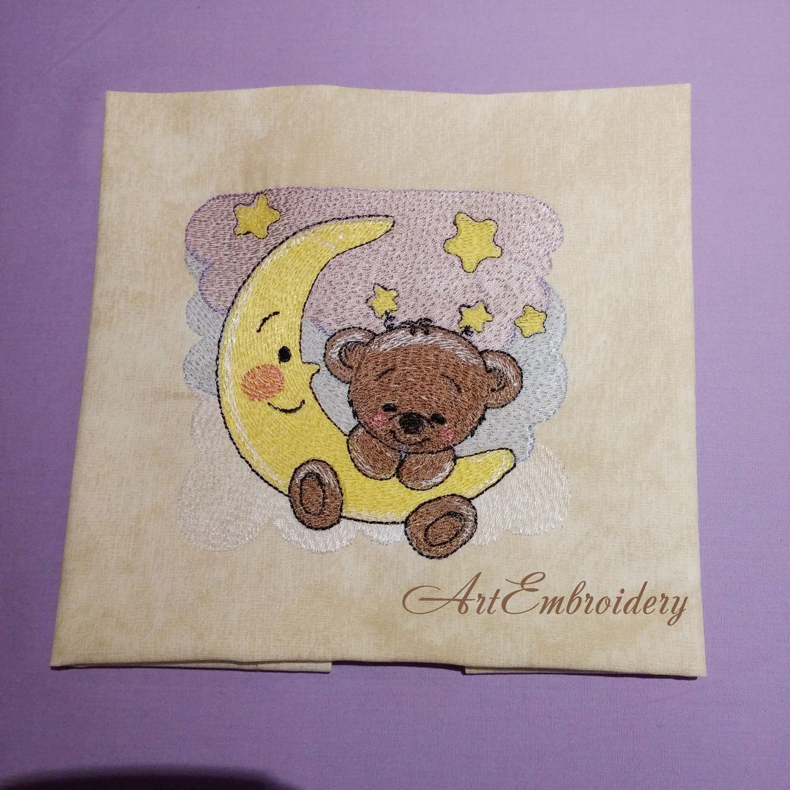 Moon Teddy Machine Embroidery Design of a Series old | Etsy