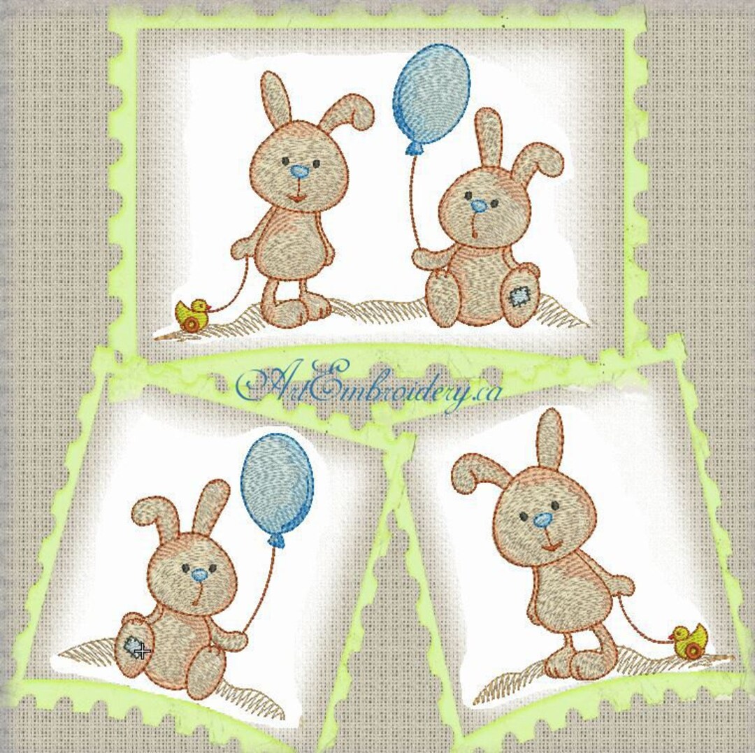 Plush Bunnies - Machine Embroidery Designs Set for a Babies and ...