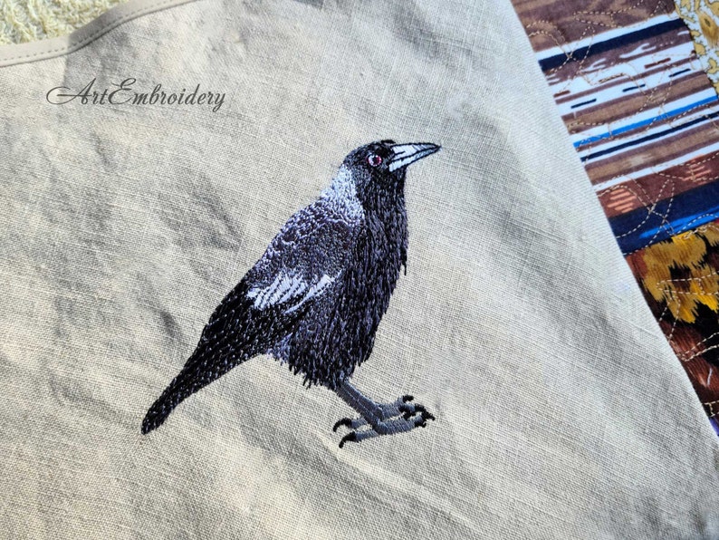 Australian Magpie Machine Embroidery Design: Realistic Bird (4x5" & 5x7 ...