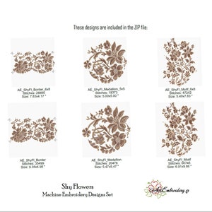 Shy Flowers - Machine Embroidery Designs Chantilly Lace Imitation Set ...