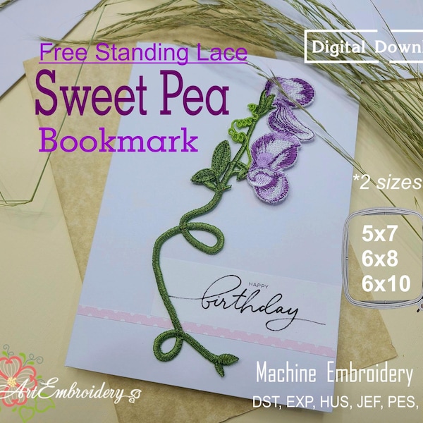 Sweet Pea Machine Embroidery Designs - Etsy