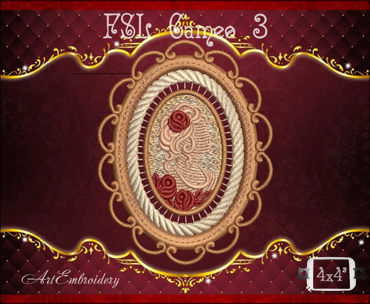 Cameos Set of Three Machine Embroidery Designs for Direct to | Etsy