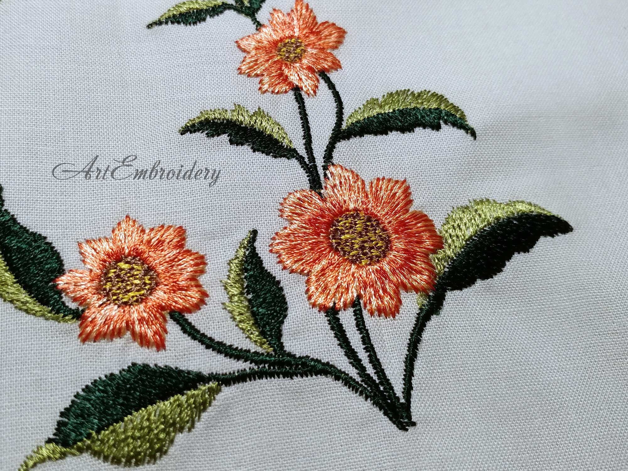 Orange Flowers - Machine Embroidery Design for Hoop 4x4" - Etsy Canada