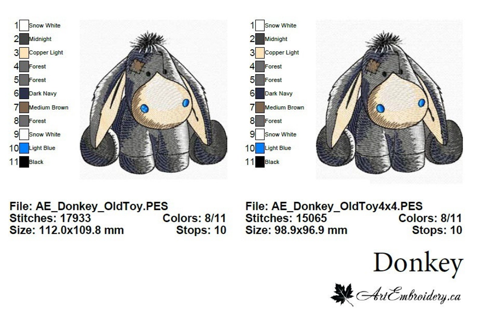 Donkey Machine Embroidery Designs Set for a Babies and - Etsy
