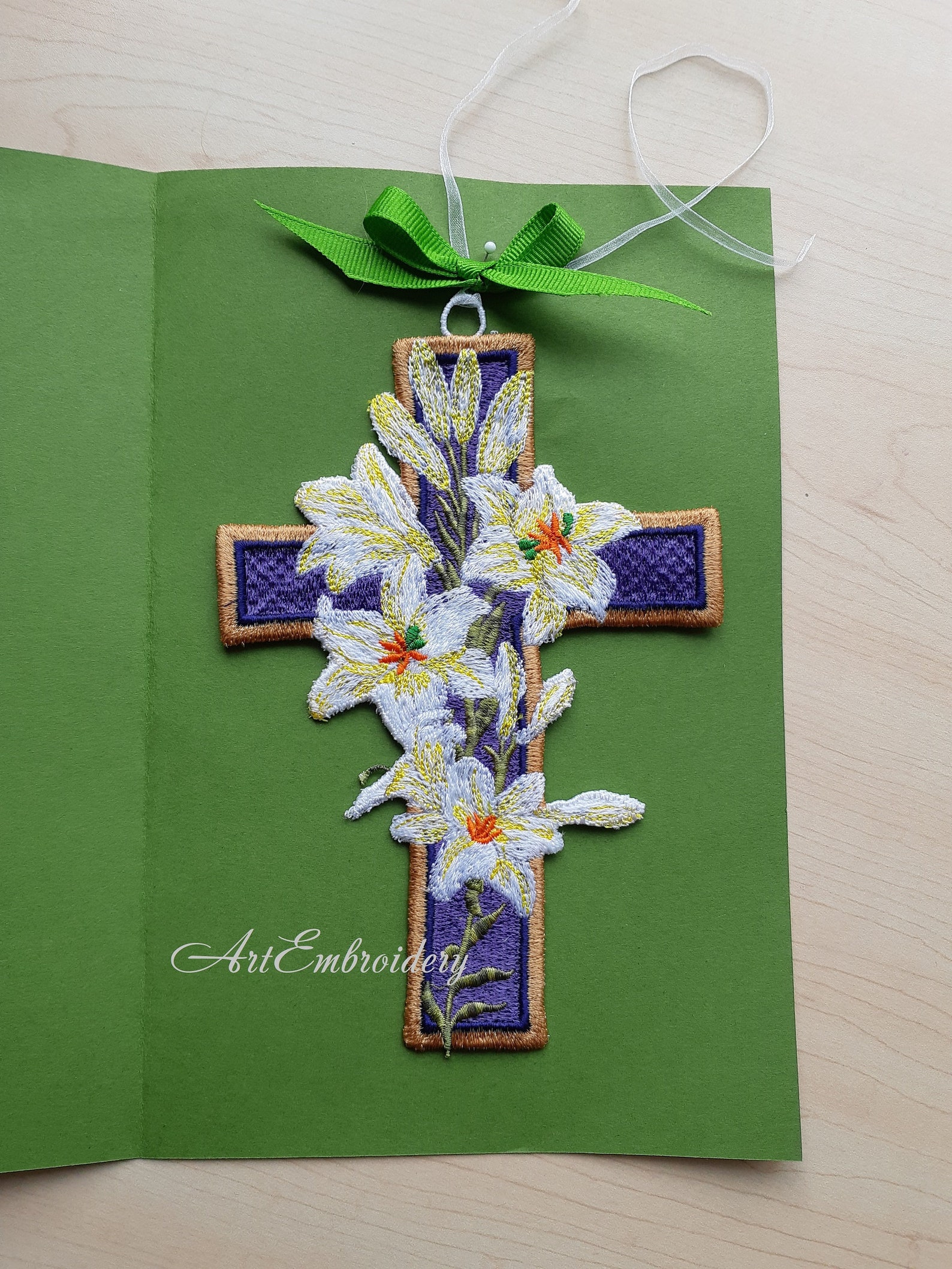 FSL Easter Lily Cross - Machine Embroidery Freestanding Lace Design in ...