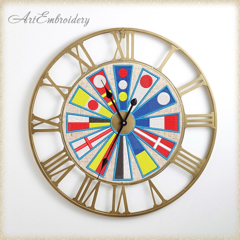 Nautical Clock Dial Made of Maritime Signal Flags Numbers 1 to - Etsy