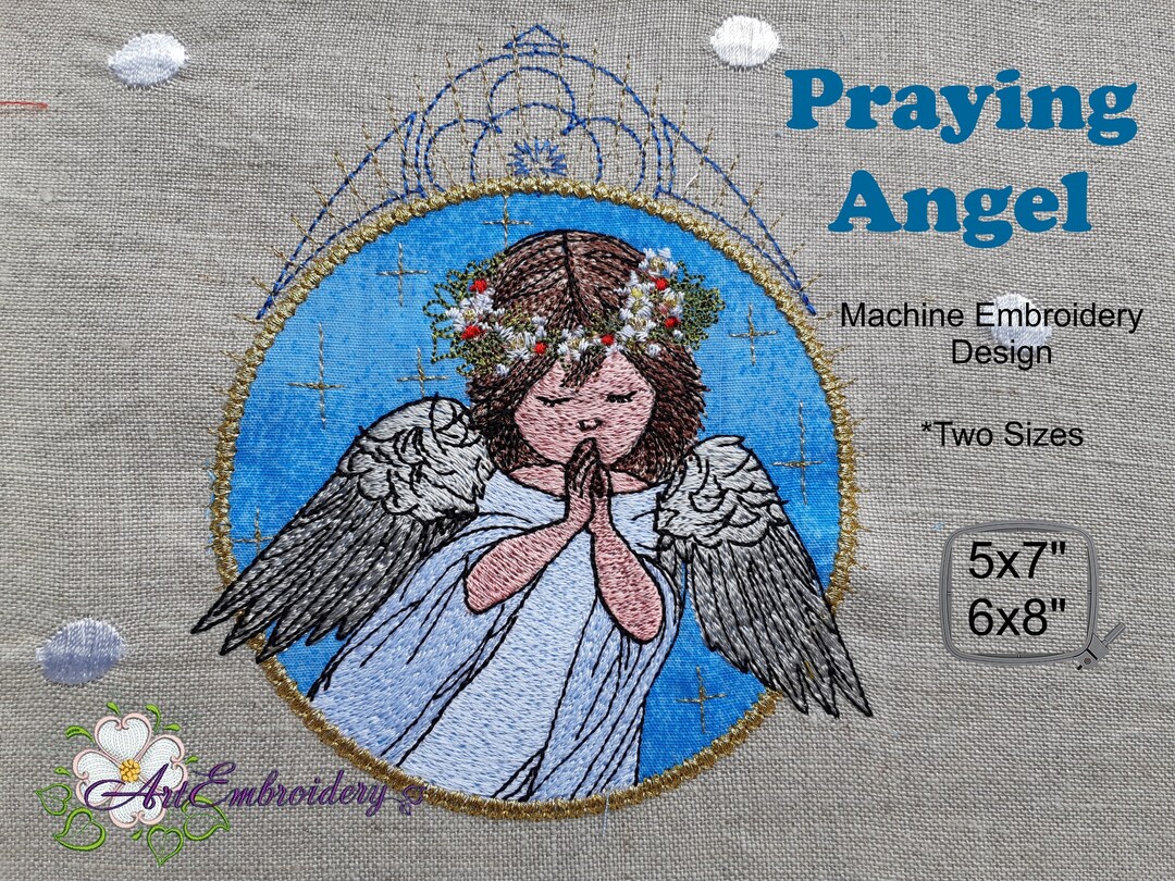 Praying Christmas Angel - Machine Embroidery Design With Applique ...