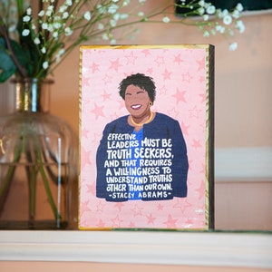 Stacey Abrams Feminist Quote Illustration Wall Art, Image Transfer on ...