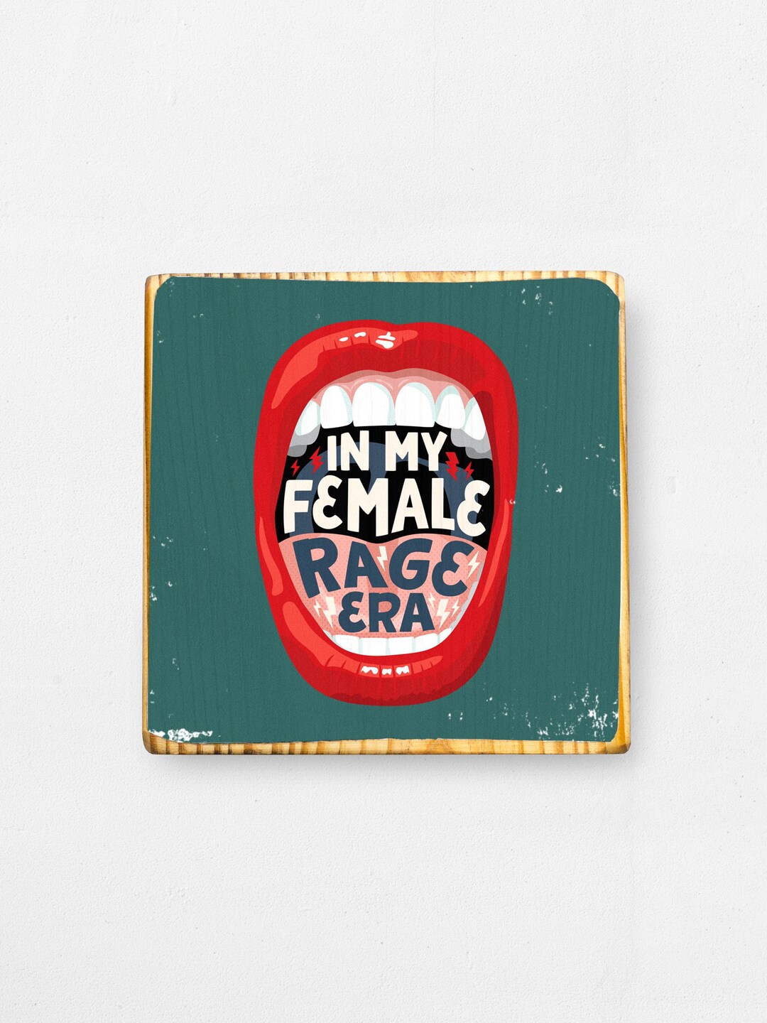 In My Female Rage Era, Illustrated Lips and Open Mouth, Progressive ...