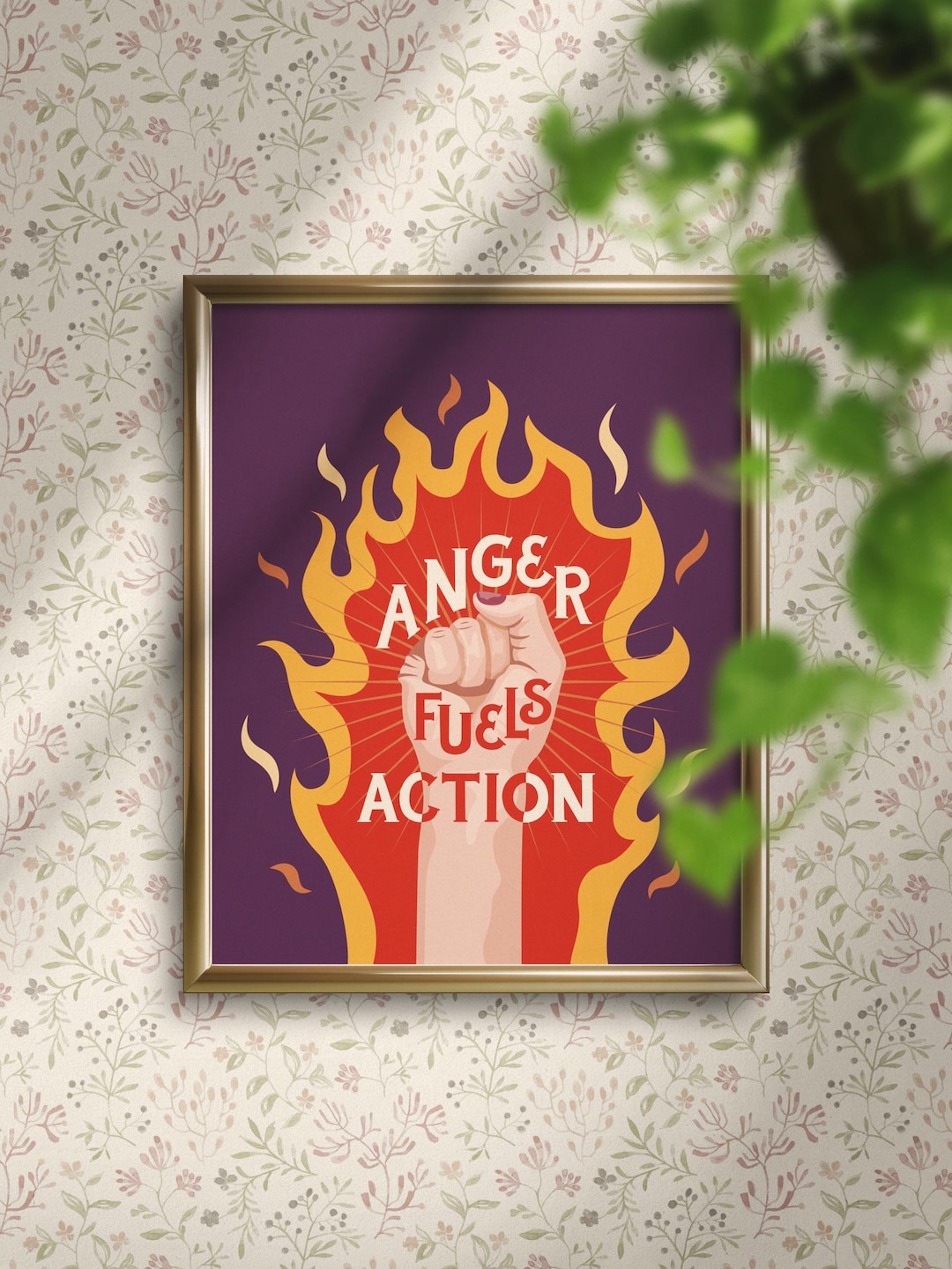 Anger Fuels Action, Fist and Fire Illustrated Art Print - Etsy