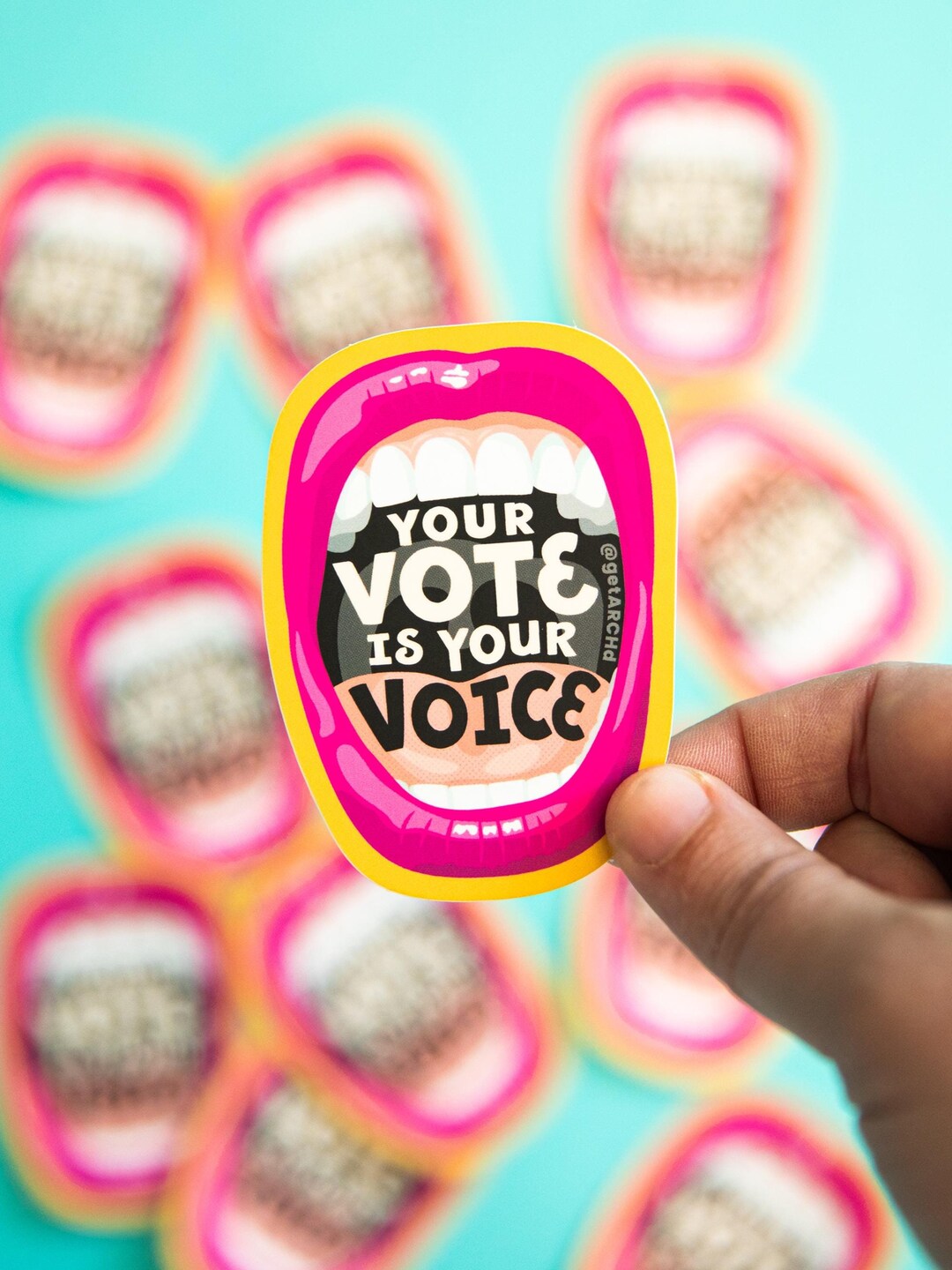 Your Vote is Your Voice, Lips Illustration, Die Cut Matte Sticker - Etsy