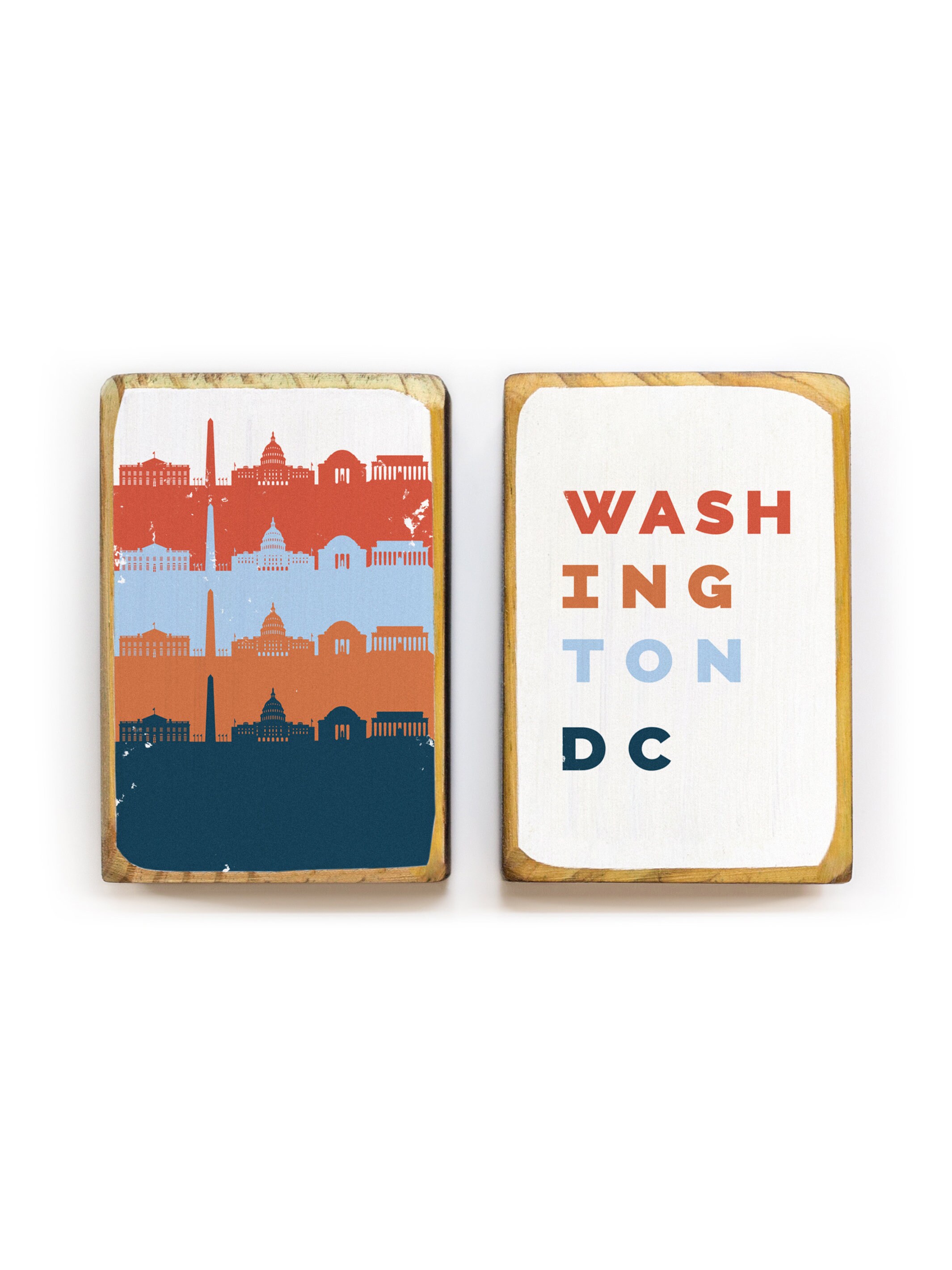 Wood bookends with Boston image transfer retro skyline silhouette city ...
