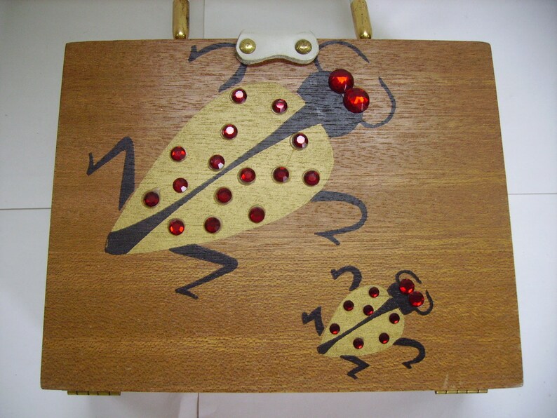 Cutest Vintage Jeweled Lady Bugs Box Purse by Towne and - Etsy